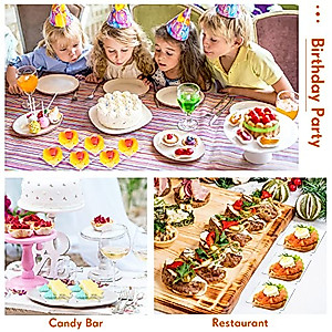 Gandeer 200 Pieces Mini Square Dessert Plates 2.5 x 2.5 Inch Disposable Appetizer Plates Small Clear Plastic Plates for Dessert Salad Appetizer Sauces Tastings Cake Wedding Party Serving