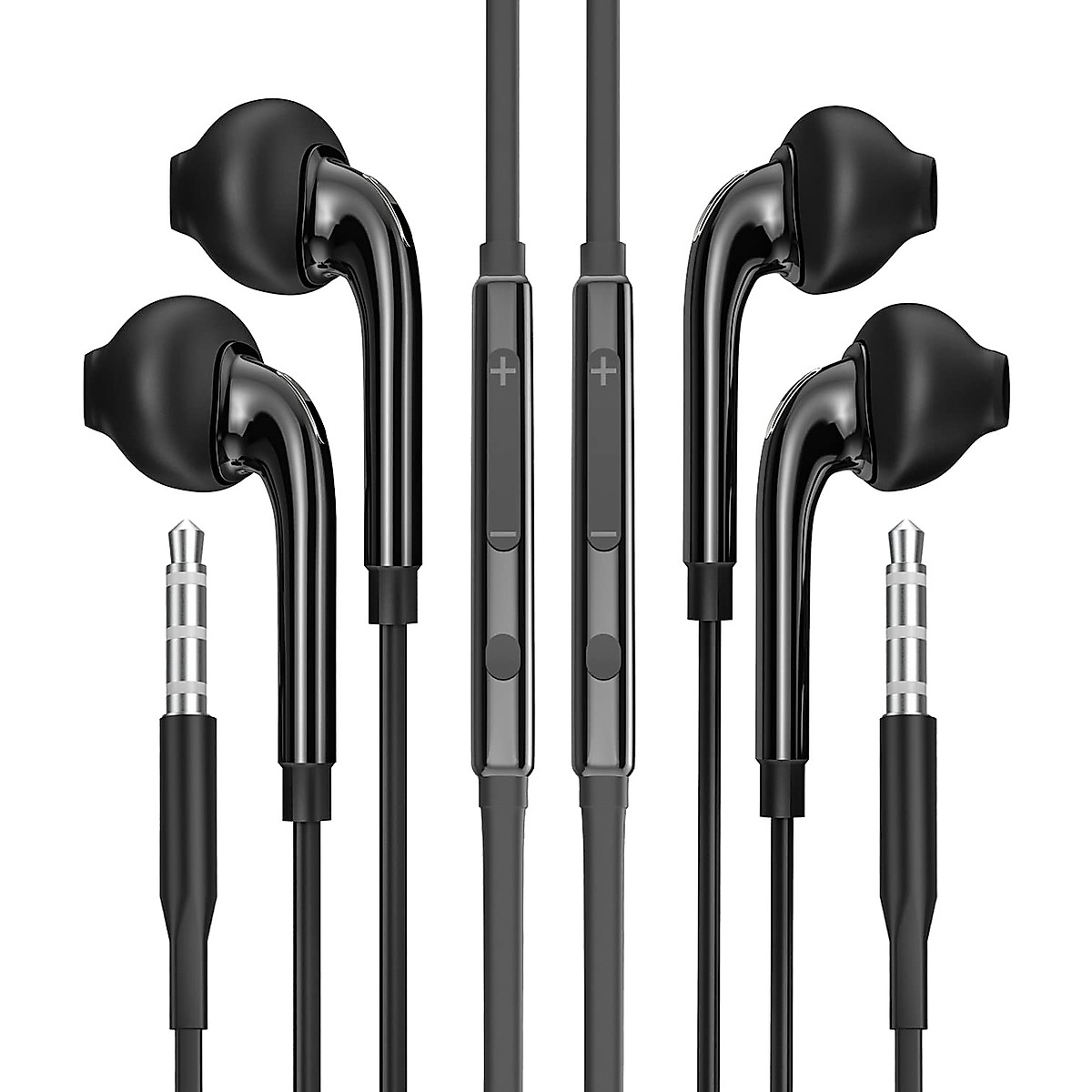 WASRUYI 3.5mm Headphone with Microphone Jack Earbud(2pack) Gaming Laptop Earphone Video Game Ear for Kid for School Computer Wired Headset PC Chromebook Auriculare Compatible for Galaxy