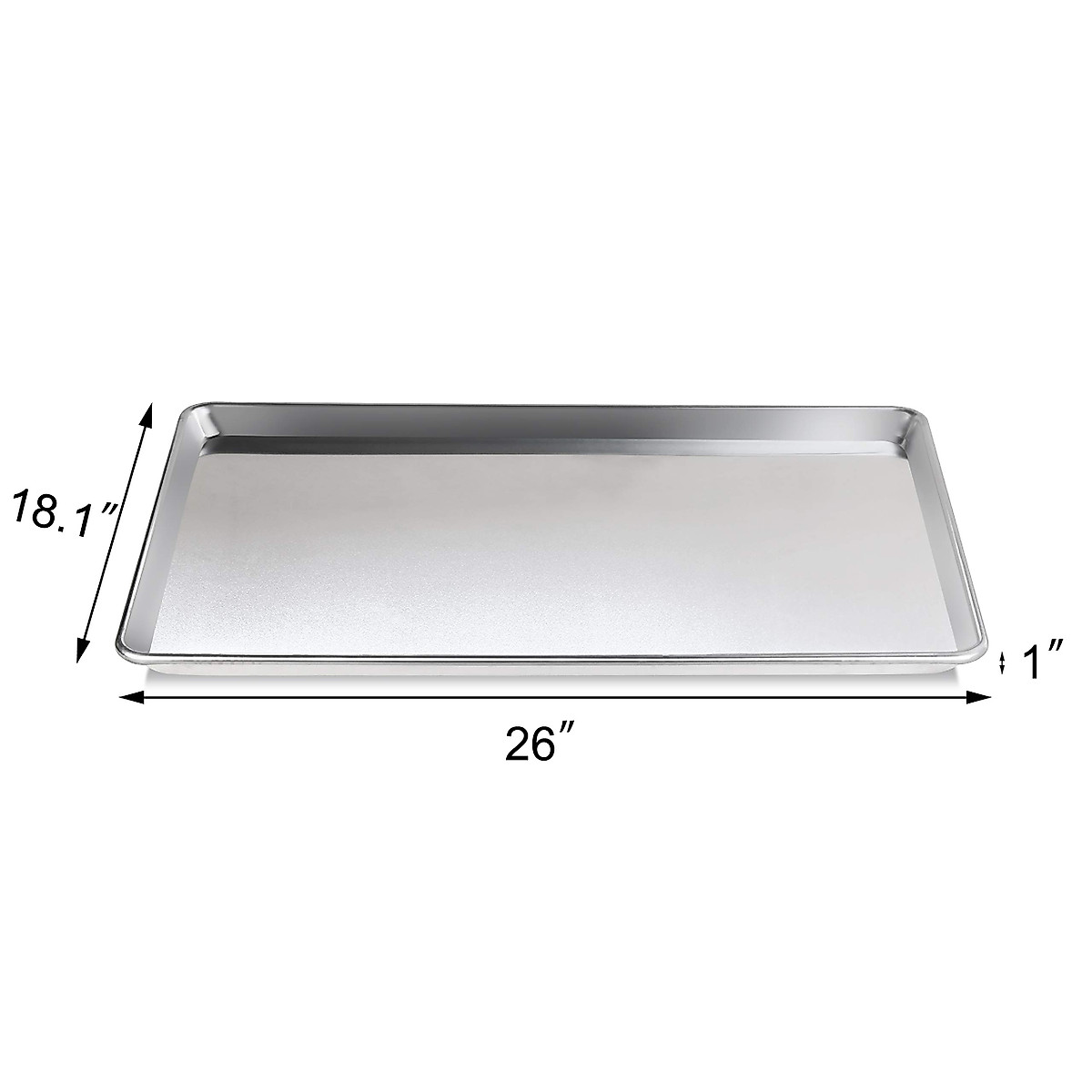 New Star Foodservice 36930 Commercial-Grade 18-Gauge Aluminum Sheet Pan/Bun Pan, 18" L x 26" W x 1" H (Full Size) Pack of 12 | Measure Oven (Recommended)
