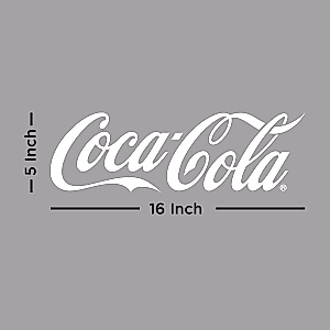 Retro Planet - Coca Cola Script Cut Out Vinyl Sticker Set of 2, Classic Coca-Cola Peel and Stick Decals, Fridge, Cooler, Soda Machine, Car Bumper (5 x 16 Inch, White)