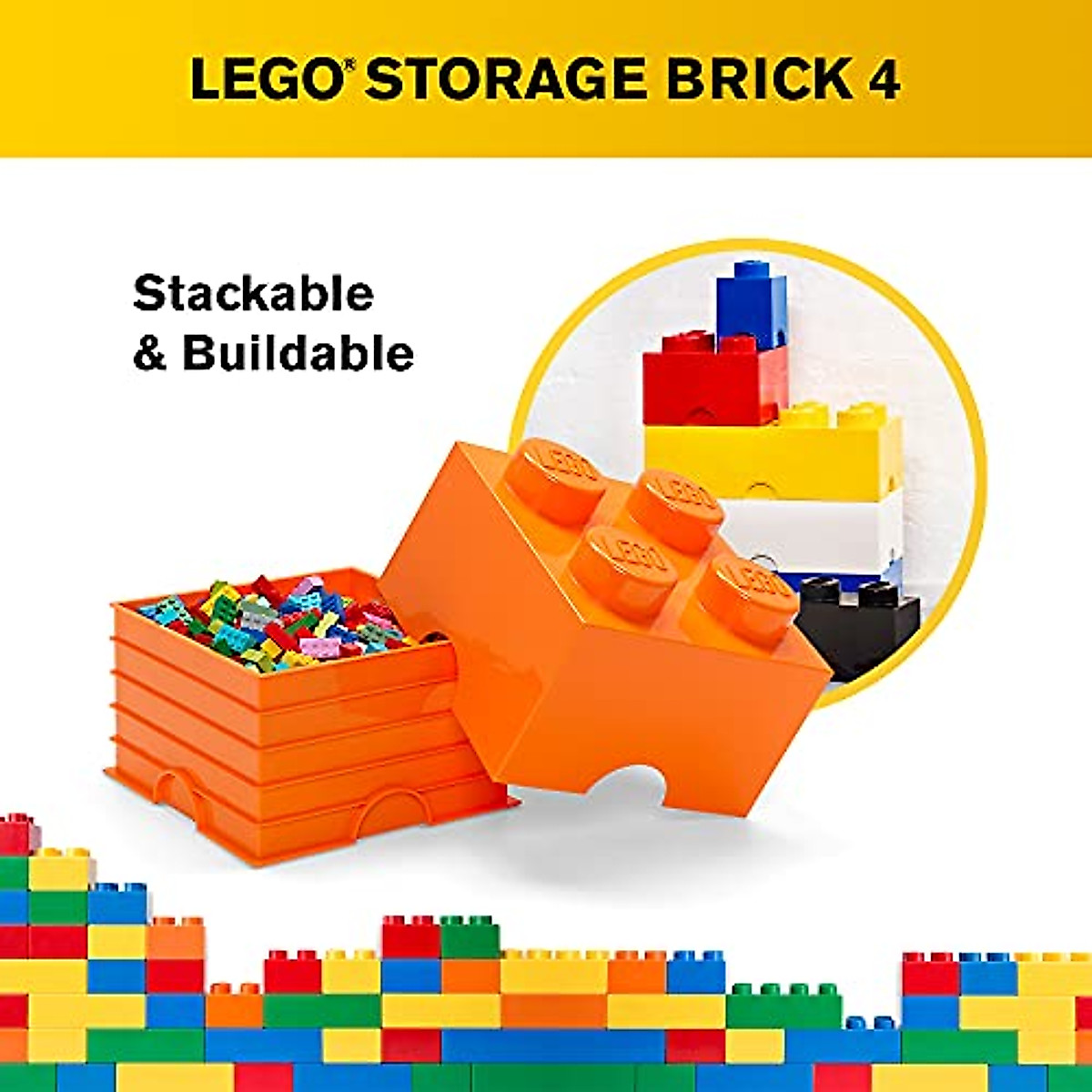 Lego Storage Brick 4 Orange