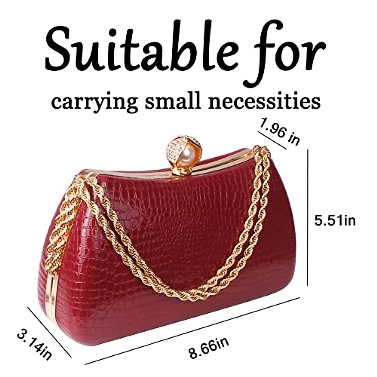 xuson Women Evening Purses Clutch Bags Formal Party Clutches Wedding Purses Cocktail Prom Handbags (wine red)