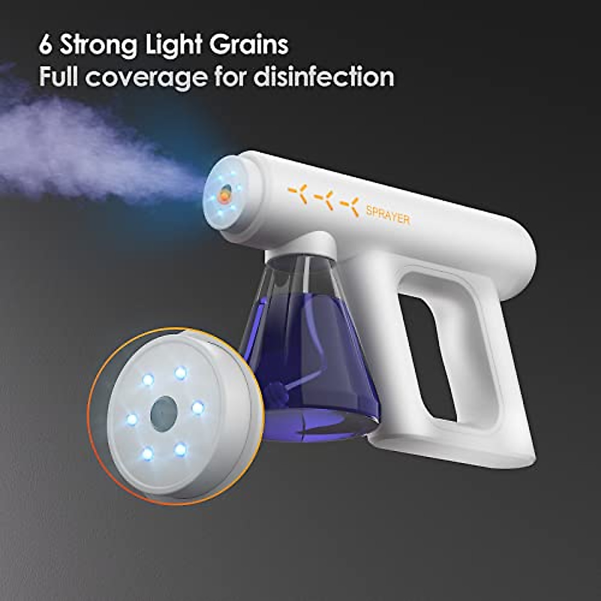 GLGLMA Atomizer Sprayer, Electric Handheld Sprayer Disinfectant Fogger Gun Portable Rechargeable Sprayer Gun, Nano Atomizer for Home Office School Hotel