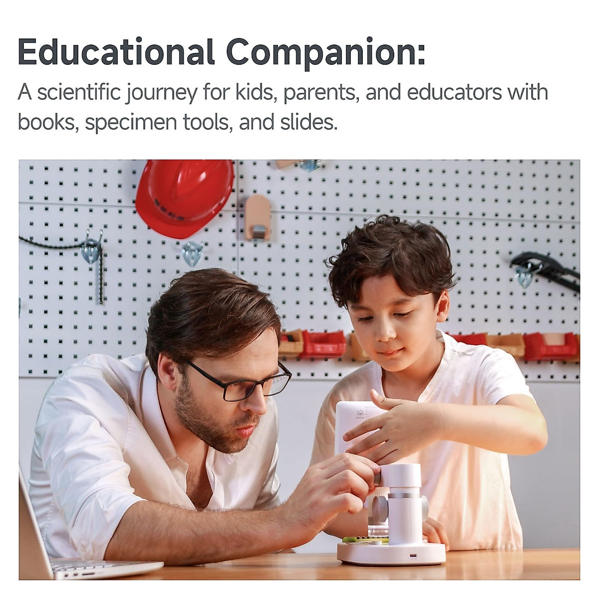 BEAVERLAB Digital Microscope with 4.3'' 1080P IPS Screen [Eco-Friendly Optical Staining] 1600x Magnification for Classroom Education, Macro Photography, Coin Collection, Learning and Explore