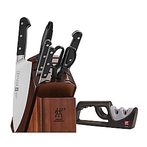 ZWILLING Pro 7-pc Knife Block Set with Bonus Sharpener