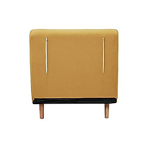 GIA Tri-Fold Convertible Polyester Sofa Bed Chair with Removable Pillow and Legs, Yellow 1 pack