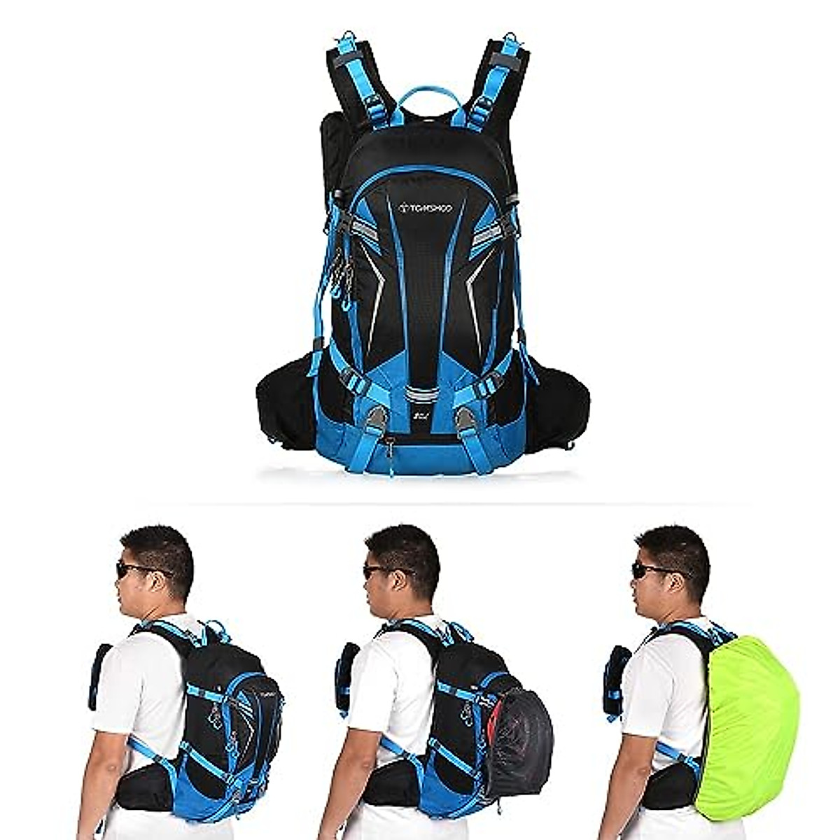 TOM SHOO 30L Cycling Backpack Lightweight Waterproof Backpack with Rain Cover Helmet Cover