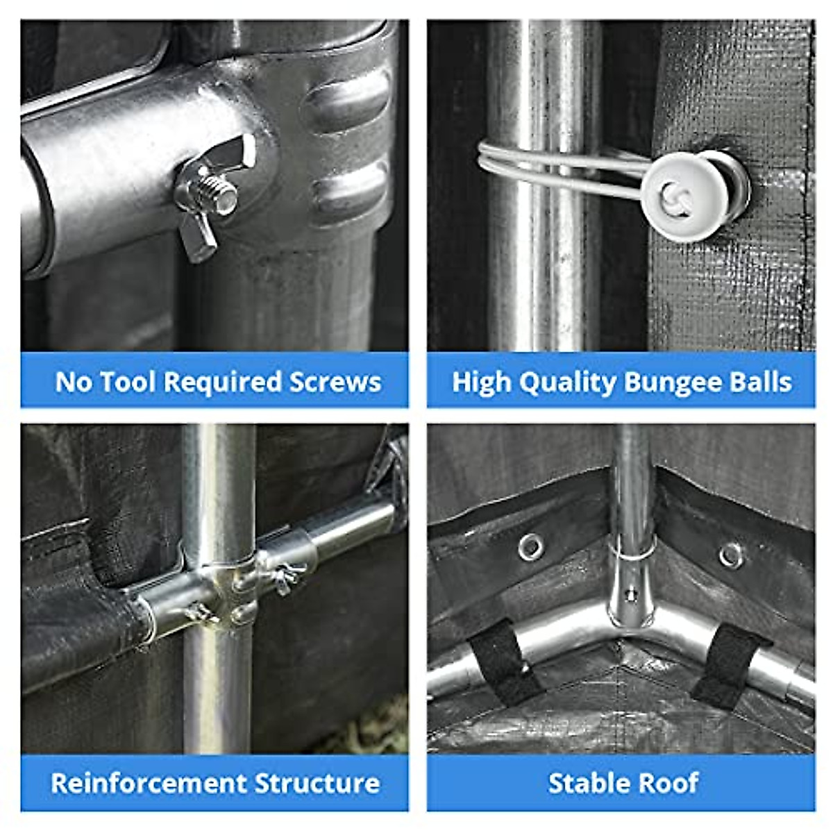 ADVANCE OUTDOOR 8x14 ft Steel Metal Peak Roof Anti-Snow Portable Garage Shelter Storage Shed Carports for Motorcycle, Bike or Garden Tools with 2 Roll up Doors & Vents, Gray