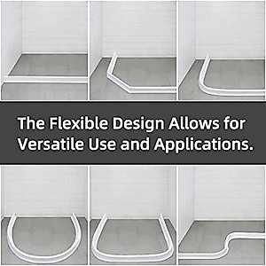 67 Inch Collapsible Shower Threshold Water Dam Collapsible Bath Shower Barrier Water Stopper Retention System Dry and Wet Separation for Bathroom Kitchen and More (5.6ft)