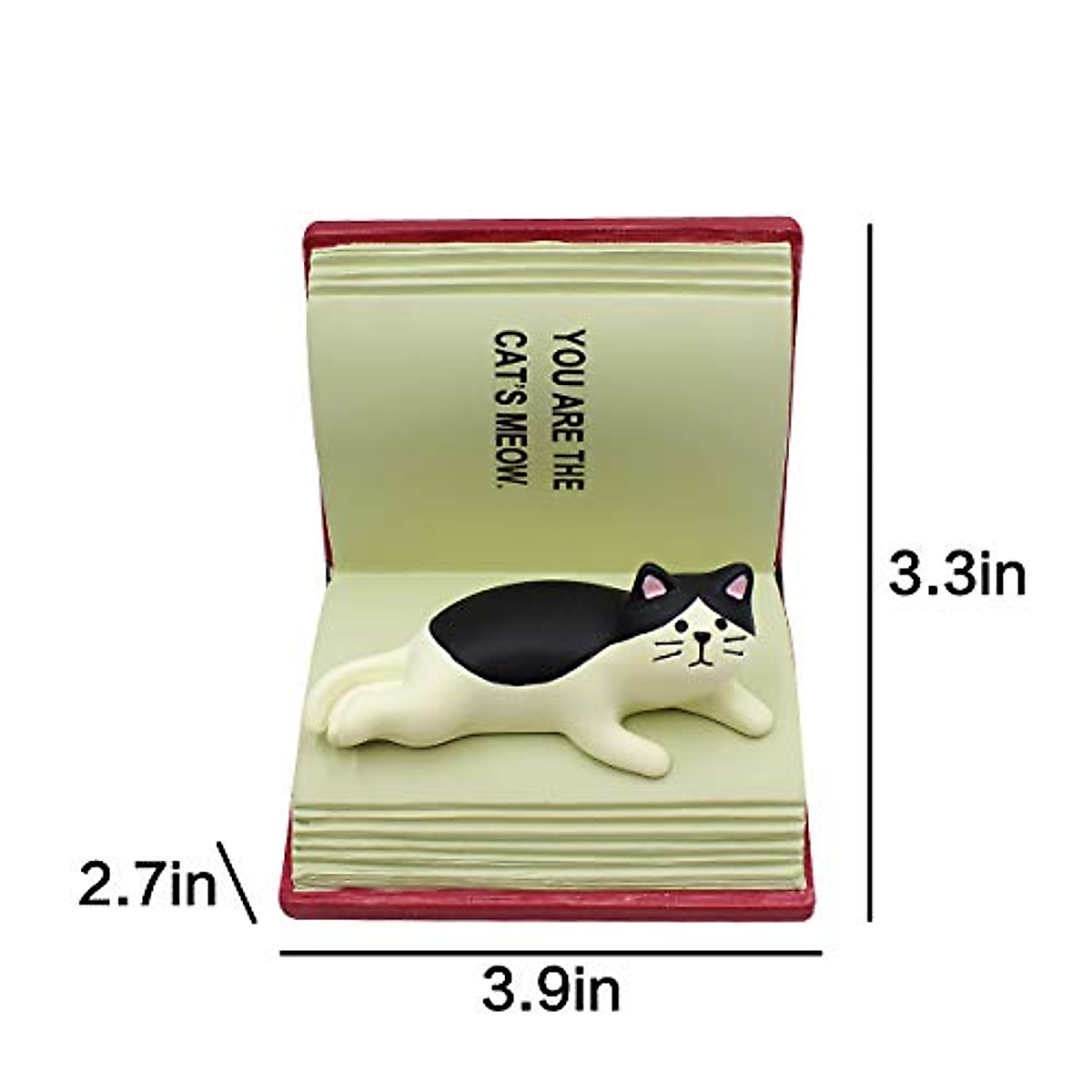 Suillty Lovely Cat Lay on Magic Book Cell Phone Stand Holder,Desktop Animal Smartphone Support Cradle Dock Table Decoration