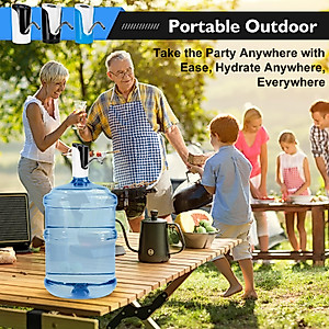 ZOOY 5 Gallon Water Dispenser Pump, Electric Water Bottle Pump USB Charging, Portable Camp Water Jug Dispenser Pump for Camping, Home, Office, Travel - Fits 2-5 Gallon Water Jugs Pump (White)