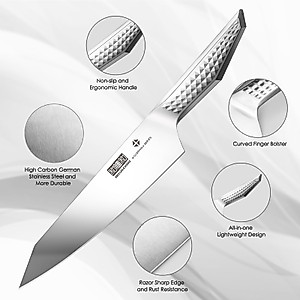 HOSHANHO Kitchen Knife Set with Block, 16-Piece Sharp Japanese Stainless Steel Chef Knife Set, Professional Knife Block Set with Sharpener