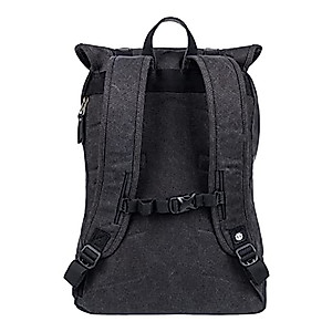 Element Men's Strain Backpack-School Bookbag with Leather Straps, Off Black, 27L