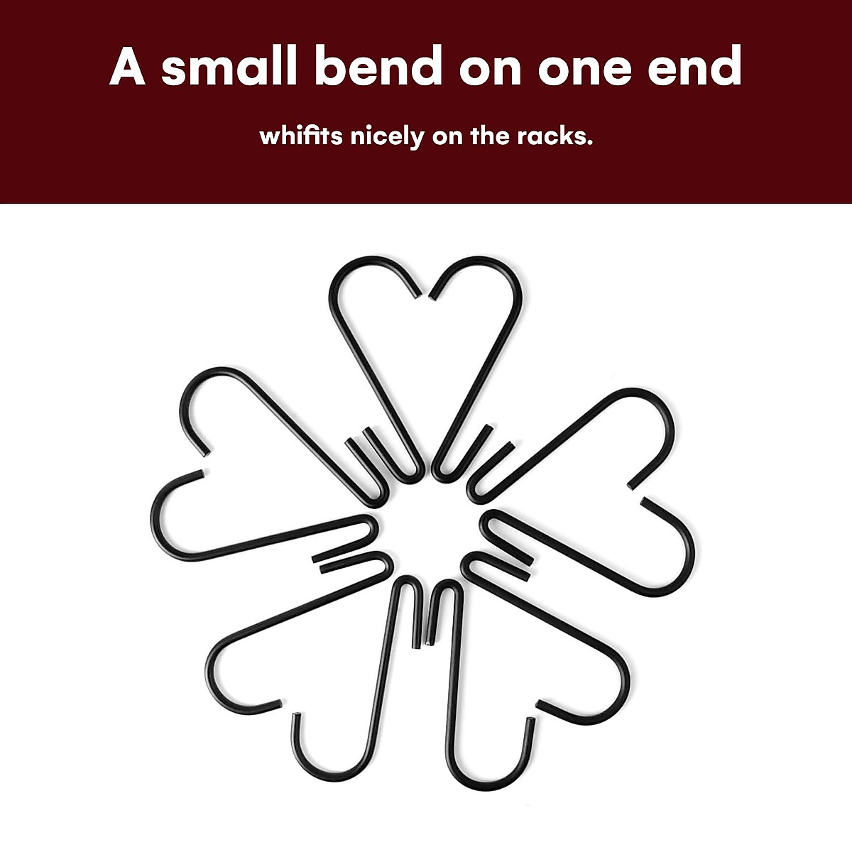 Vdomus pot rack hooks black S style for kitchen pot hanging, set of 10 (black)