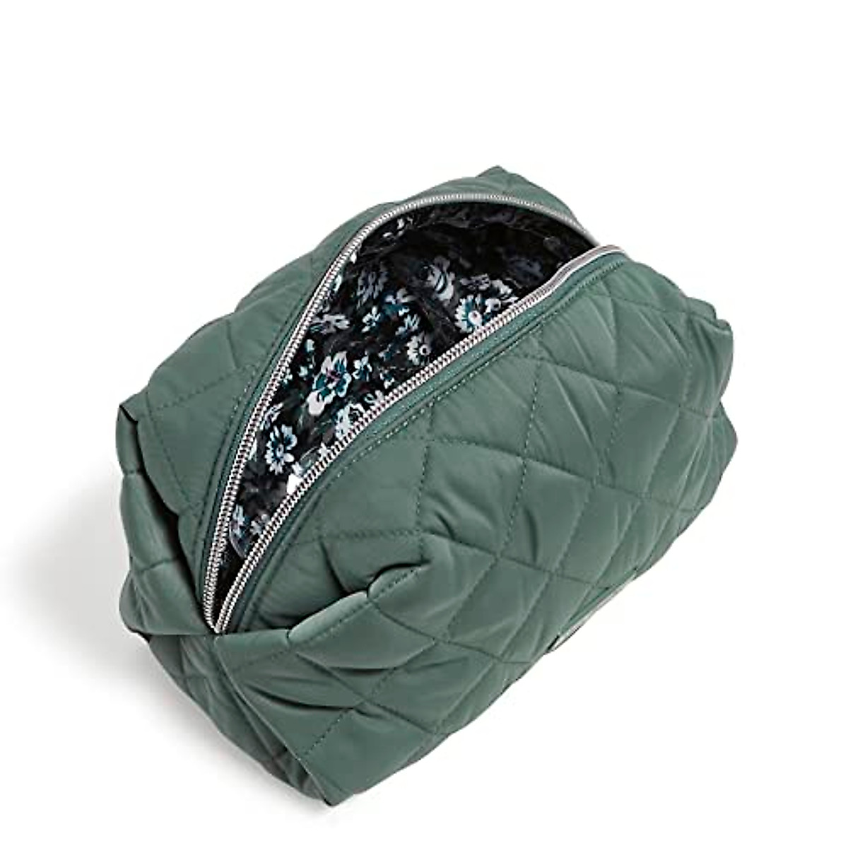 Vera Bradley Women's Performance Twill Medium Cosmetic Makeup Organizer Bag, Olive Leaf, One Size