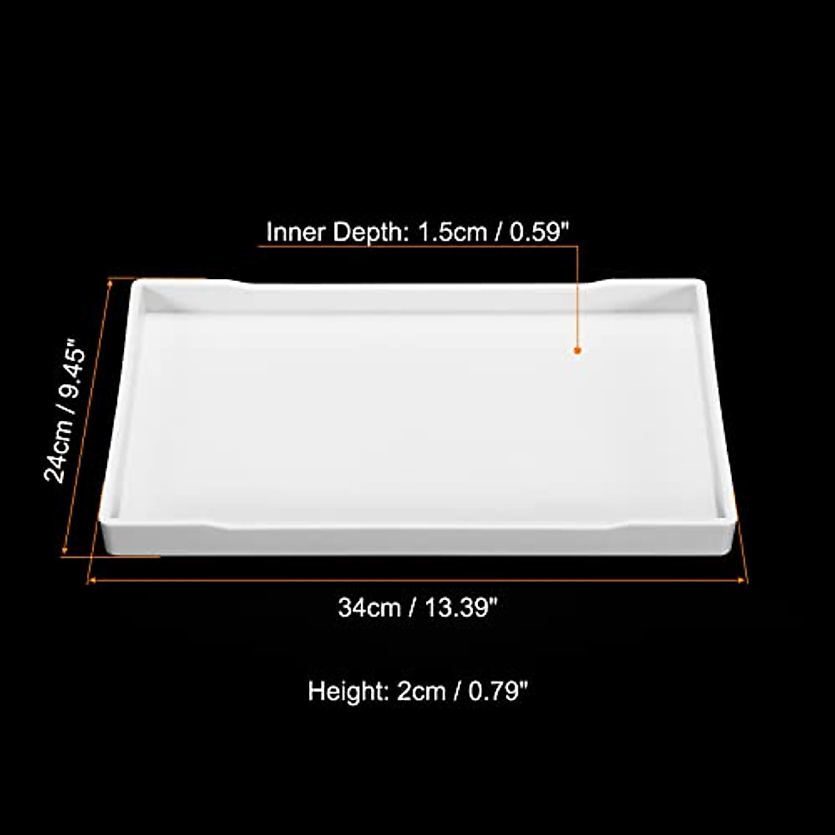 PATIKIL 13x9 Fast Food Tray, Plastic Reusable Recyclable Multi-Purpose Rectangle Serving Tray for Restaurant Home Kitchen, White