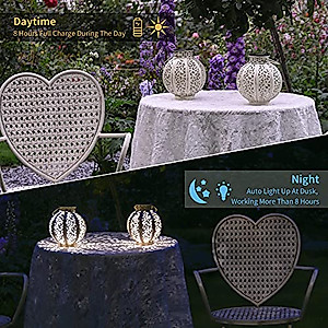 Generep Solar Lanterns, Retro Metal Solar Lights with Handle, 4 Lumen Sun Powered Garden LED Decorative Lighting for Yard, Tree Fence, Patio, Lawn, Balcony and Terrace(2 Pack)