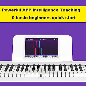 MAGICON 88 Key Foldable Electronic solid Piano can be folded in 180°,more portable. True and Pure Grand Piano Sound Source by France DREAM, Foot Pedal/Power adapter/Delicate Handbag (White)