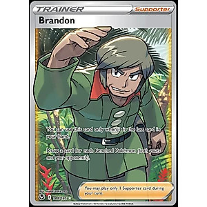 Brandon 188/195- Silver Tempest - Full Art Trainer - Pokemon Ultra Rare Card - Holo Foil