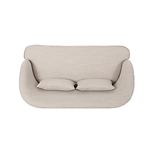 Christopher Knight Home Nilton Modern Fabric Loveseat with Hairpin Legs, 49.5 "W x 28.5 "D x 30.75 "H, Beige + Black