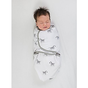 Amazing Baby Swaddle Blanket with Adjustable Wrap, Set of 3, Zebra, Confetti and Lattice, Sterling, Small