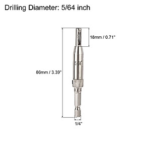 uxcell Self Centering Hinge Tapper Core Drill Bit, Hole Puncher, 5/64 Diameter, for Woodworking, Silver