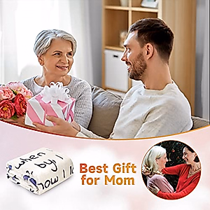 VETEBLE Best Birthday Gifts for Mom from Daughter Son, Premium Dear Mom Blanket Presents for Mother's Day, Christmas, Valentine's Day, Soft & Cozy Flannel Throw Blanket, Moms Bed Blanket Gift