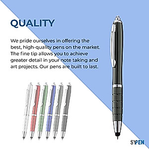 SyPen Personalized Pen, 3-in-1 Ballpoint Pen, Touch Screen Pen Stylus, and Flashlight Pen, Customized Gift Pen for Men, Women, Adult Party Favors - Customizable with Personalized Text, Names, or Logo