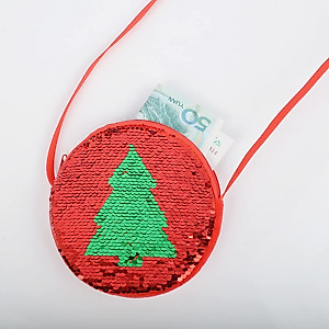ABOOFAN 4 Pcs Shoulder Bag for Girls Xmas Messenger Bag Christmas Party Bag Fillers Kids Change Purse Christmas Coin Bag Christmas Coin Pouch Kids Messenger Bag Christmas Tree Child Wallet