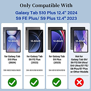 Hogenl Case for Samsung Galaxy Tab S10 Plus/Tab S9 FE Plus/Tab S9 Plus 5G Tablet 12.4'' Cover with Butterfly Stand Shoulder Strap and S Pen Holder Shockproof Full Protective for Kids Girls, Colorful