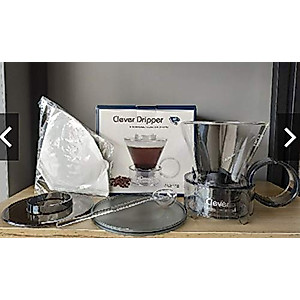 Clever NEW Coffee Dripper Official, Glass Style Coffee Maker Hassle-Free Ways Make Manual Pour Over Coffee & Cold Brew, 18 Fl Oz.