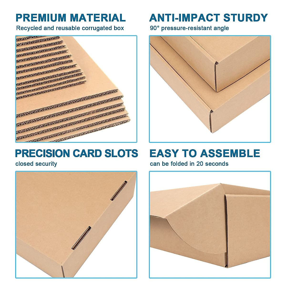DUZCLI 12x9x4 Shipping Boxes Set of 20, Medium Kraft Corrugated Cardboard Boxes - for Small Business Supplies Packaging, Packing Boxes, Mailer Boxes and Gift Box