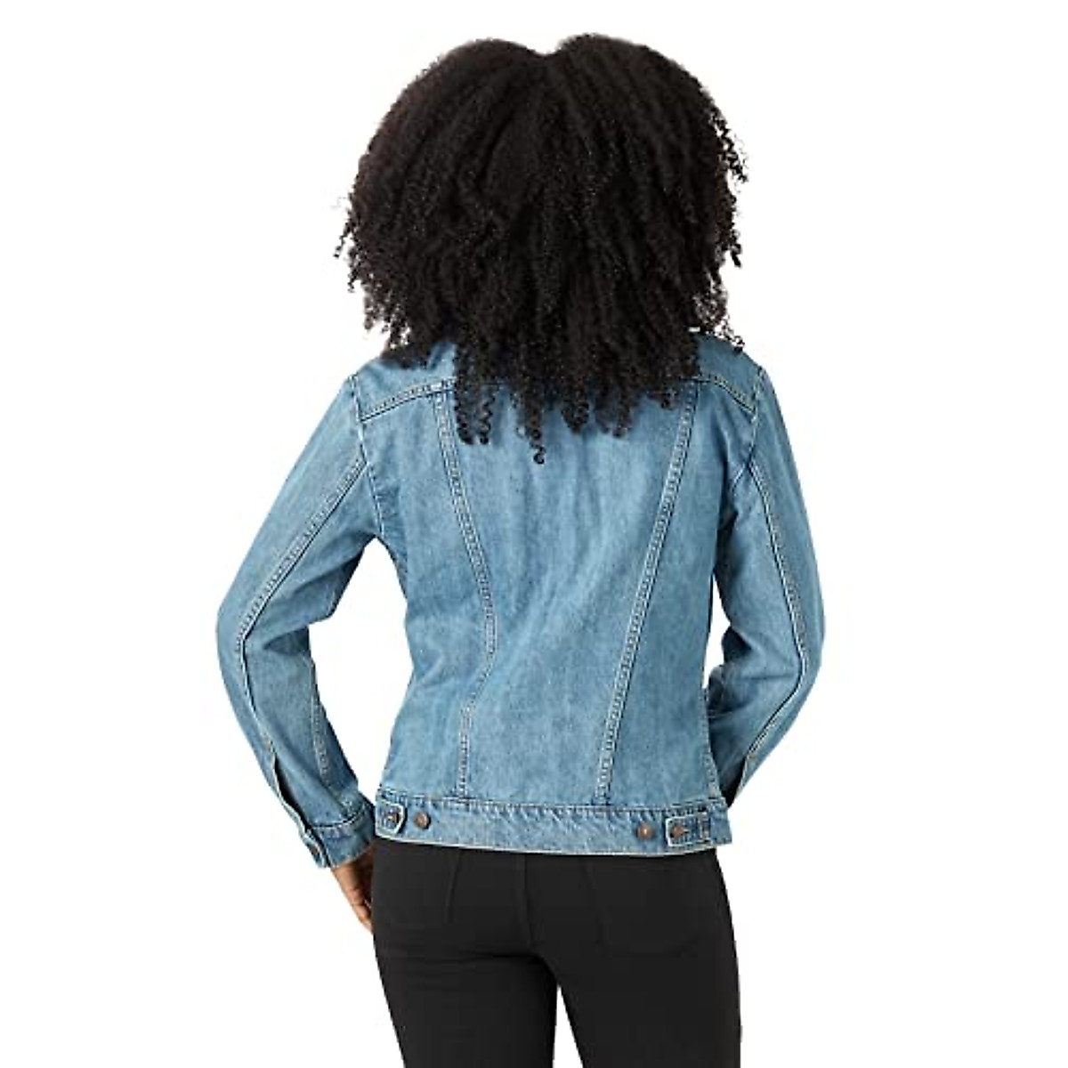 Wrangler Women's Relaxed Fit Memory Maker Jean Jacket, Basin, Large