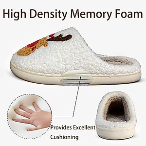 Christmas Slippers For Women Cozy Christmas Slippers Cartoon Fuzzy Reindeer Shoes Animal Holiday Cute Xmas Moose Slippers