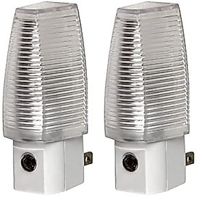 MaxLite Plug in Night Light Dusk to Dawn,Alloy Steel, White (Pack of 2)