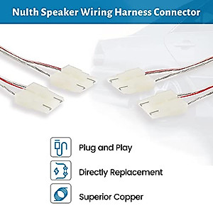 NuIth 72-4500 Car Speaker Wire Harness Connector Adapter Compatible with GM Chevrolet GMC Sierra Suburan Yukon Impala S10 Corvette Camaro Sonoma Aftermarket Front Rear Door Speaker Harness Plug 4 PCS