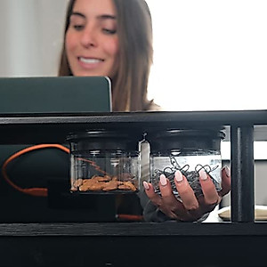 Vascito Modern Shelf Organizer, Storage Containers, Office Organization, Magnetic Paper Clip Holder, Office Candy Jar For Desk, Break Room Organizer for Small Office Space (Modern Black, 1 Pack)