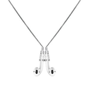 Lawonda AirPods Carrying Straps,Gifts for Mom,Earphone Stainless Steel Necklace Chain Strap Holder Magnetic Neck Connector Cord Anti-Lost Sports String Strap Accessories for Airpods 1/2 /Pro 2 Silver