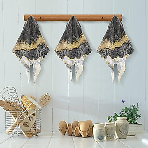 Dish Cloths Dish Towels Kitchen Towels 6 Pack Sets Absorbent Gold Black Marble Soft Decorative Reusable Nonstick Oil Washable