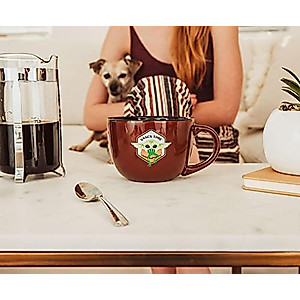 Silver Buffalo Star Wars: The Mandalorian Grogu Snack Time Ceramic Soup Mug | 24 Ounces