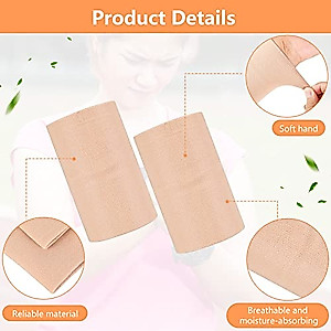 SATINIOR 2 Pairs Compression Wrist Sleeve Compression Wrist Brace Wrist Supports Wrist Wraps Elastic Wristbands for Men and Women Tennis, Tendonitis, Carpal Tunnel (Beige, Medium)