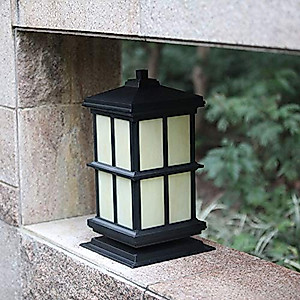 LZQDM Simple Chinese Style Column Head Lamp LED Doorpost Garden Lamp Waterproof Super Bright Villa Fence Home Door Lamp