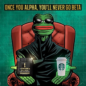 Top Shelf Grind Alpha Grind – Instant Maca Coffee for Men + Natural Energy + Brain Booster Nootropic for Ageless Clarity, Focus | Lean Muscle Building Growth & Size, 30SV