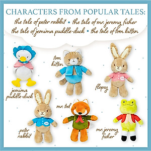 KIDS PREFERRED Peter Rabbit Classic Stuffed Animal Characters 6 Piece Gift Set 9 Inch Plush Toys for Infants Babies and Kids Based on The Beatrix Potter Books