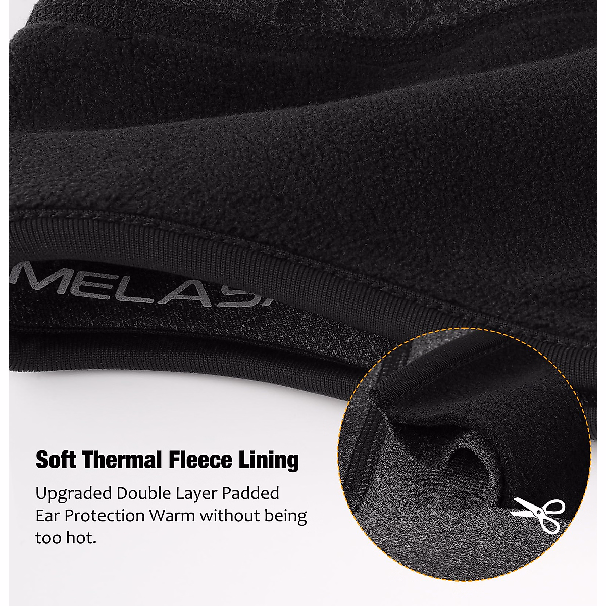 MELASA Winter Helmet Liner Skull Cap for Men Women, Fleece Lined Warm Cycling Cap with Glasses Holes, Thermal Hat Beanie for Running Cycling Motorcycle(Blue)