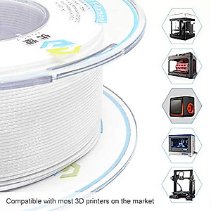 YOUSU PLA Plus (PLA+) Filament 1.75mm,Professional High Toughness Pla Pro 3D Printer Filament,Dimensional Accuracy +/- 0.03mm, 1kg Spool(2.2lbs) Pla Filament, White