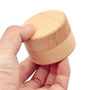 HOLLY TRIP 2PCS Small Round Unpainted Wooden Box, Wedding Ring Jewelry Boxes DIY Storage Trinket Bearer Box Container Case