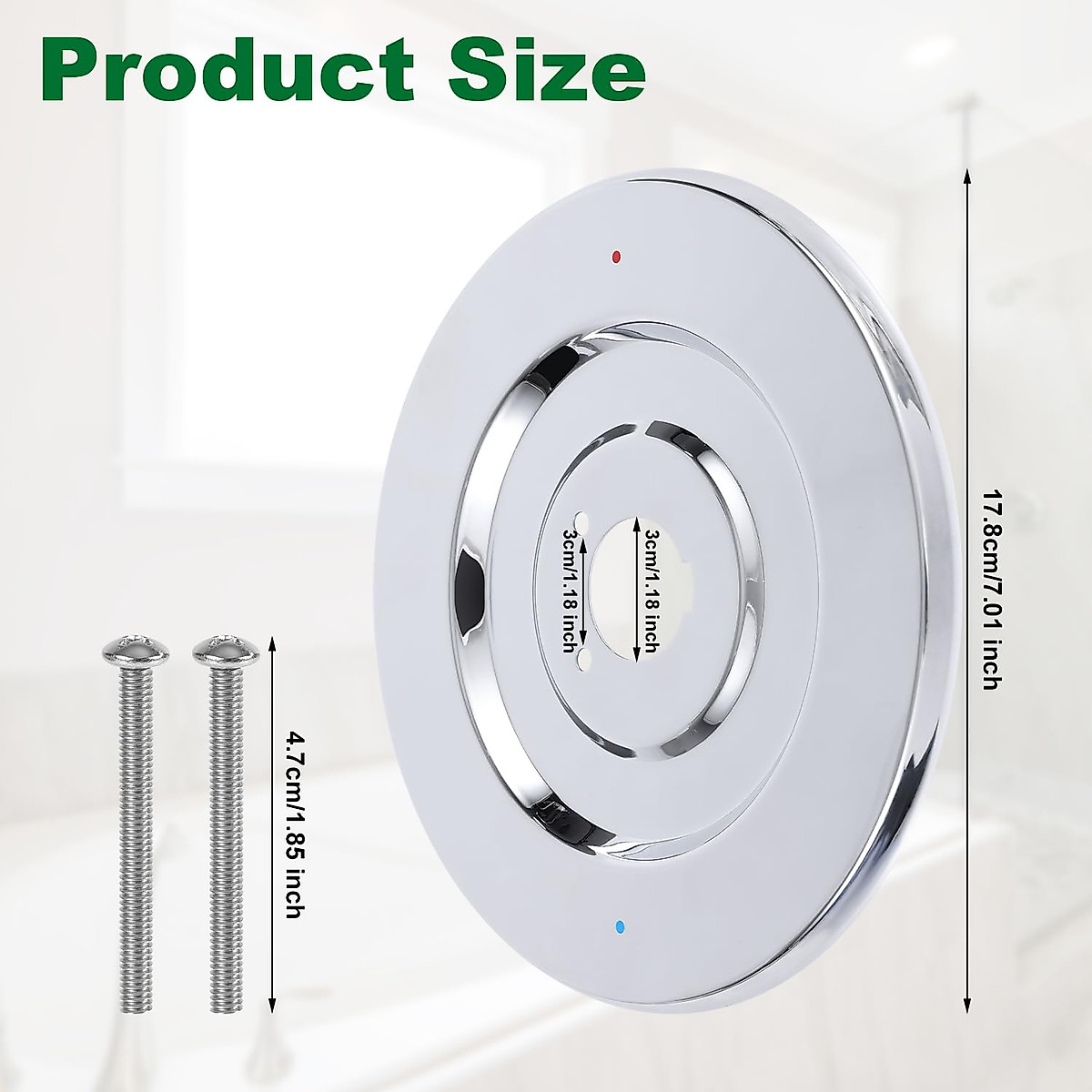 Shower Faucet Cover Plate for Moen, Stainless Steel Shower Handle Cover Plate Suitable for Shower Faucets and One-Handle Tub Escutcheon Replacement Parts Compatible with Moen 16090 Chateau (Silver)