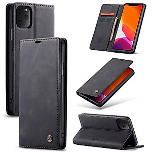 SINIANL iPhone 11 Wallet Case iPhone 11 Leather Case, Book Folding Flip Case with Kickstand Credit Card Slot Magnetic Closure Protective Cover for Apple iPhone 11 2019 6.1 inch - Black