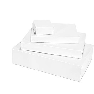 MOMONI Premium 13 Piece White Gift Boxes with Lids of Assorted Sizes with 4 inch Deep Robe Wrapping Boxes Set for Wrapping Christmas Gifts, Birthday, Holiday